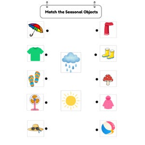 4 Seasons Learning Activity Pack – Cut & Match Weather Chart (printable ...