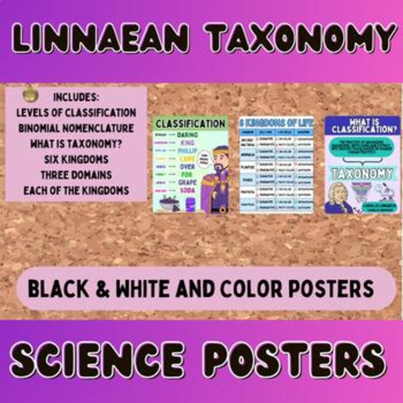 Science Posters- Classification & Taxonomy Posters for Classroom PDF - Etsy