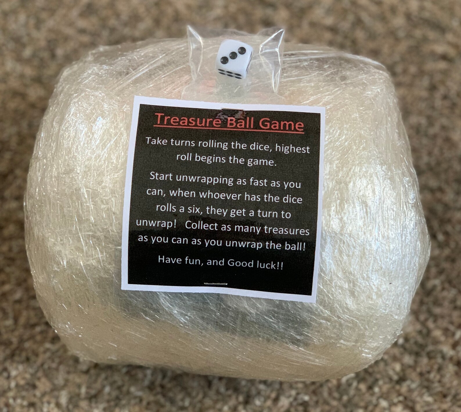 Large Saran Wrap Treasure Ball Game - Etsy