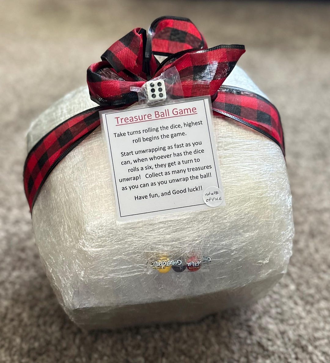Large Saran Wrap Treasure Ball Game- Comes With a Candy Jackpot Center ...