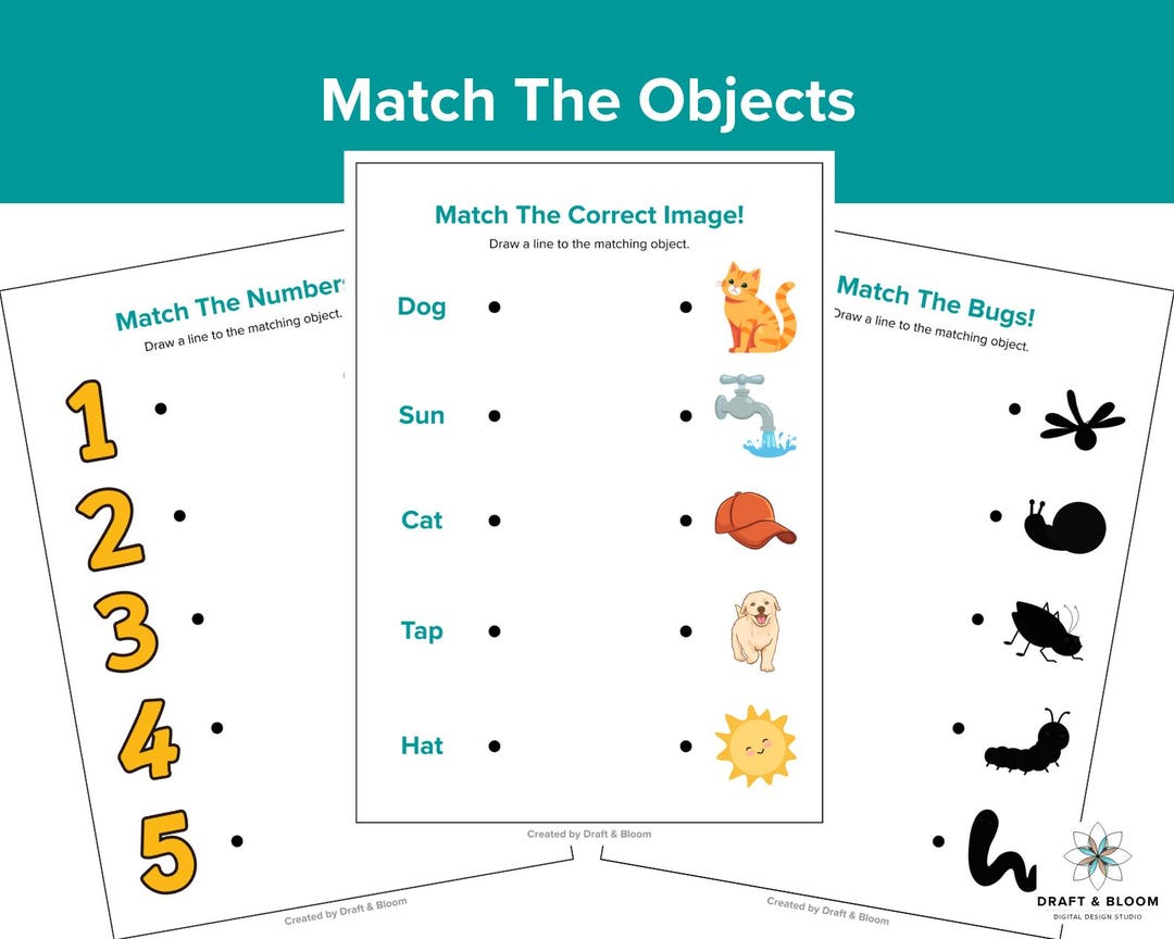 10 Matching Worksheets for Preschool and Kindergarten – Printable ...