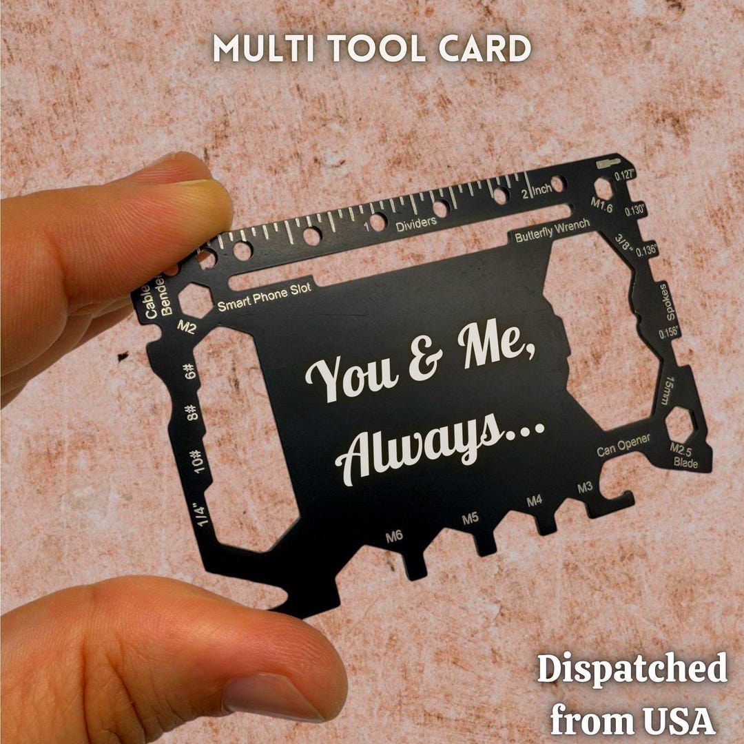 Stainless Steel Multi Tool Card: Wallet EDC, Camping, Hiking - Etsy