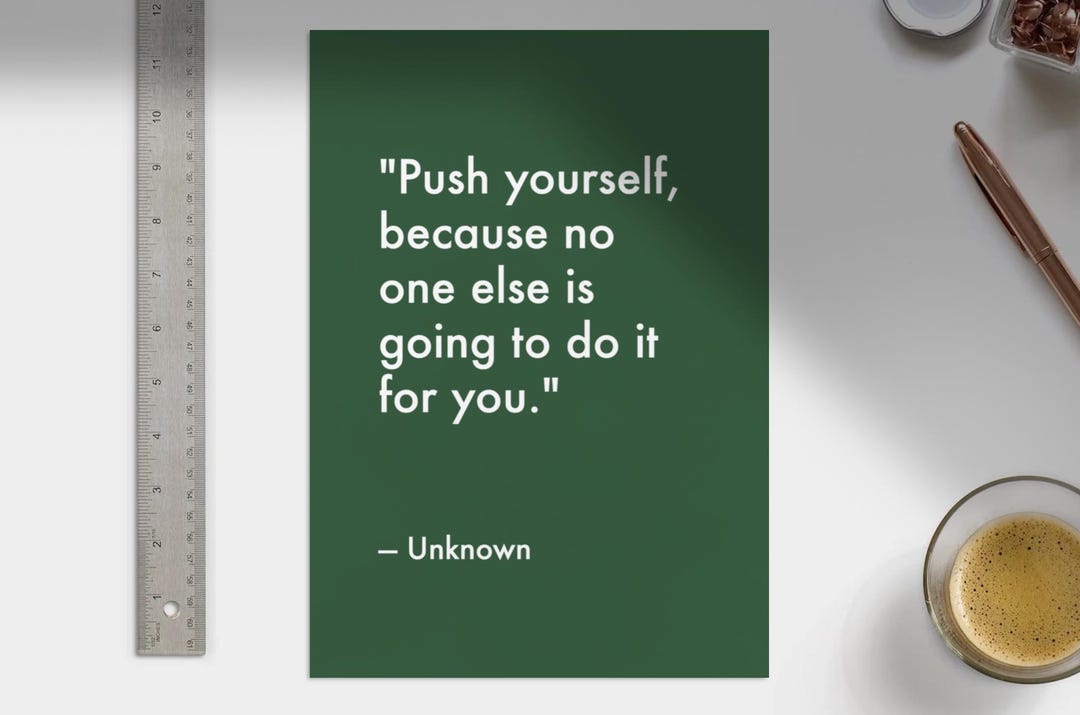 Push Yourself Motivational Poster - Etsy