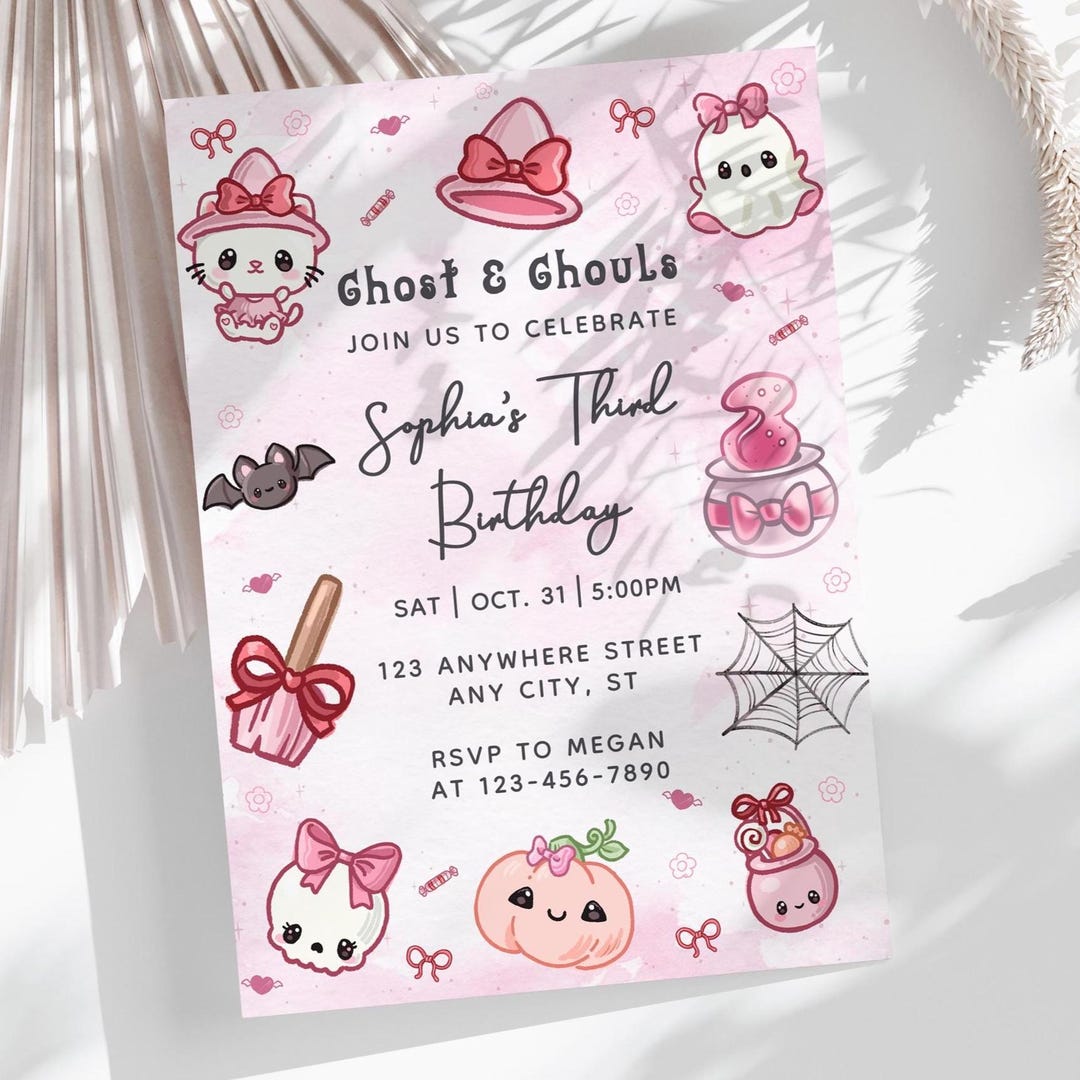 Editable Halloween Birthday Invitation| Halloween Theme Birthday ...