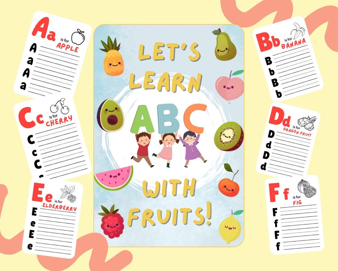 ABC Fruits Printable Coloring & Writing Book for Kids | Fun Alphabet ...