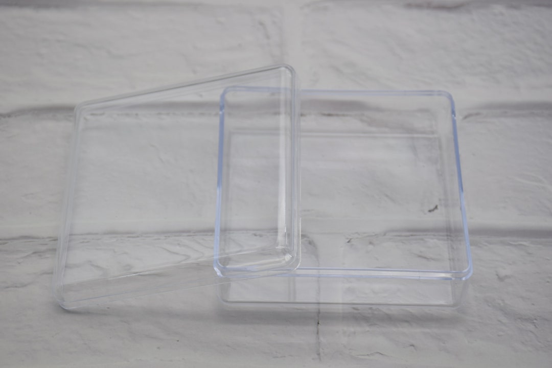 2pcs Square Clear Plastic Box,transparent Box,container Box,lid Box ...