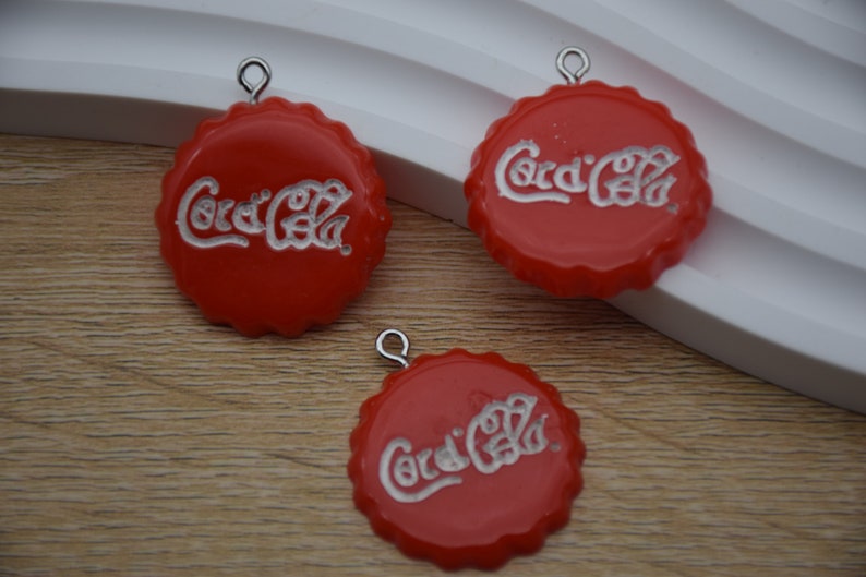 10 Resin Adorable Coca Cola Cap Charms Earring Necklace Bracelet Bead ...