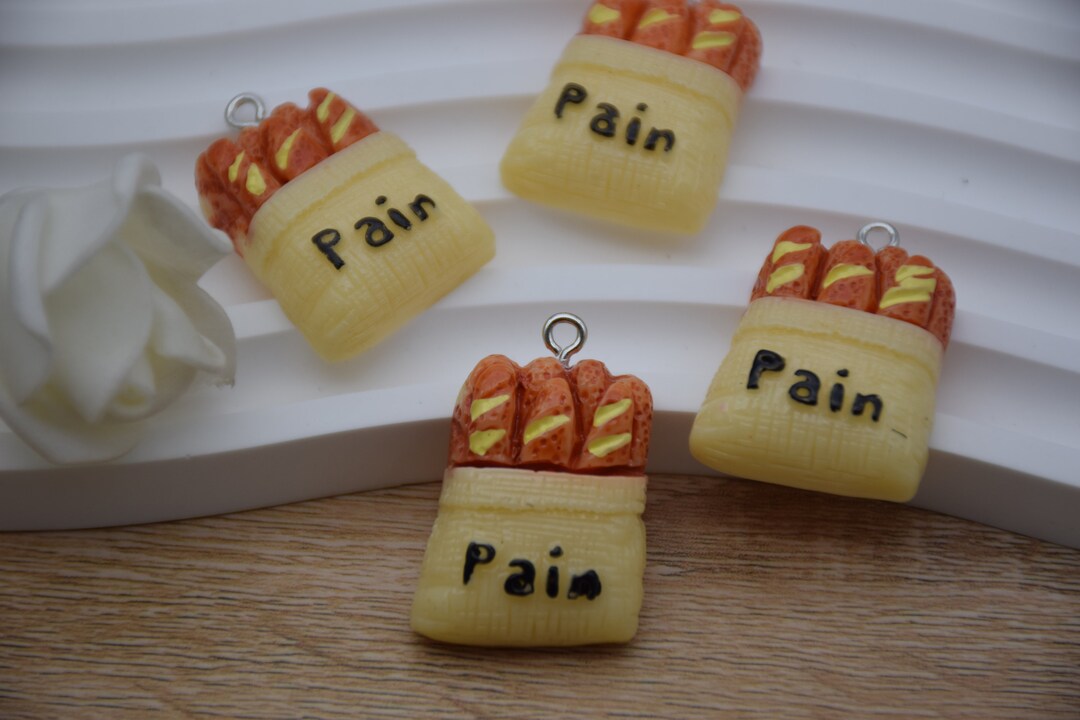 10 Resin Adorable French Bread Pain Charms Earring Necklace Bracelet ...