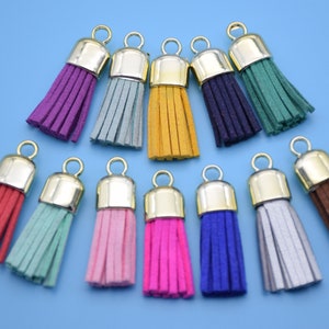 20 Mini Quasten Charm40mm15 Kunstleder | Etsy