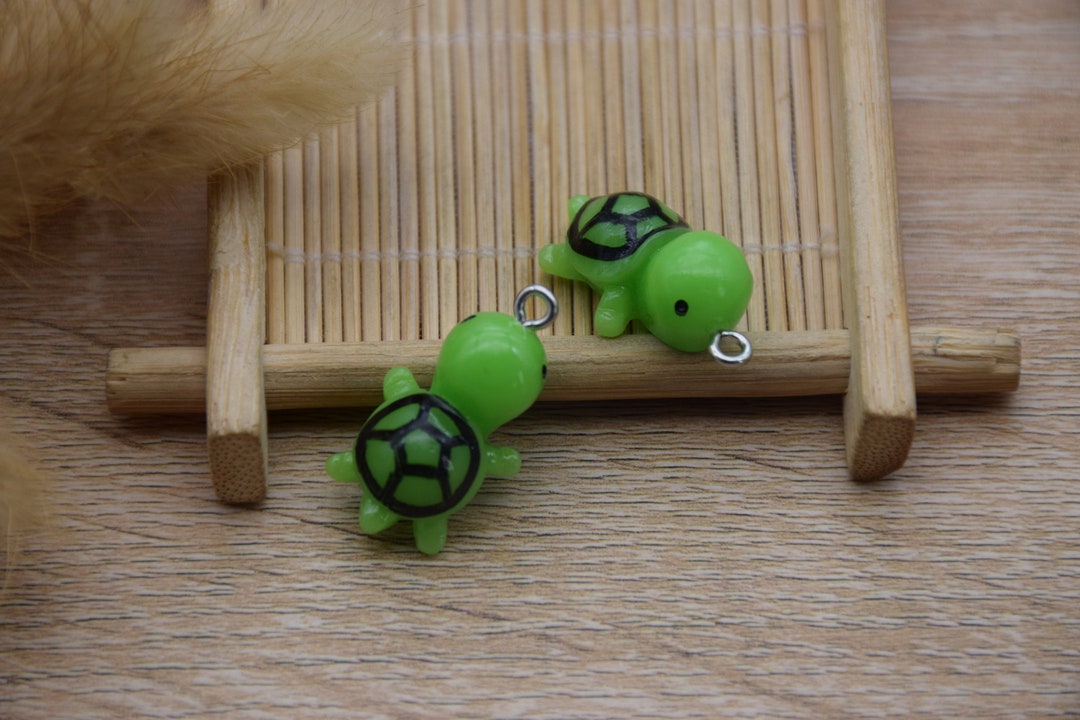 10 Tortoise With Eyehook,turtle Animal Resin Slime Cabochons,kawaii ...