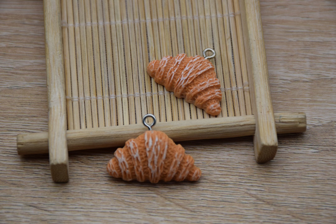 10 Resin Adorable Croissant Bread Food Charm Earring Necklace Bracelet ...