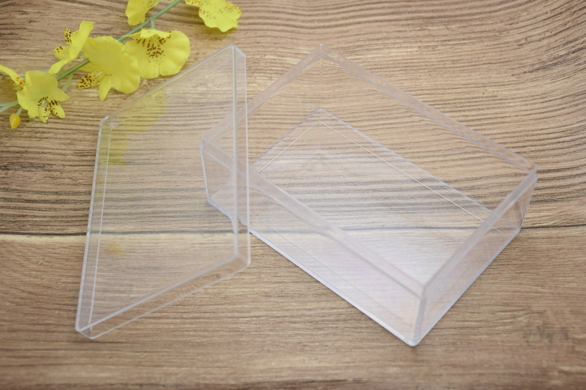 2pcs Rectangle Clear Plastic Box,transparent Plastic Box,container Box ...