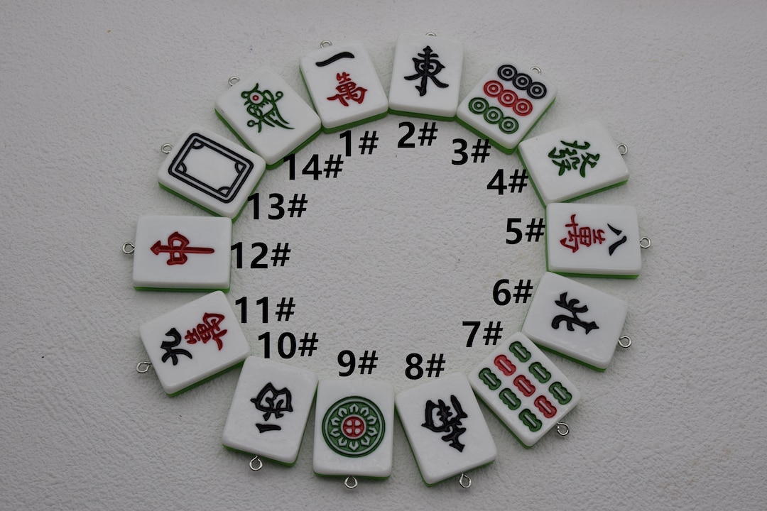 10 Resin Adorable Mahjong Game Charms Earring Necklace Bracelet Bead ...