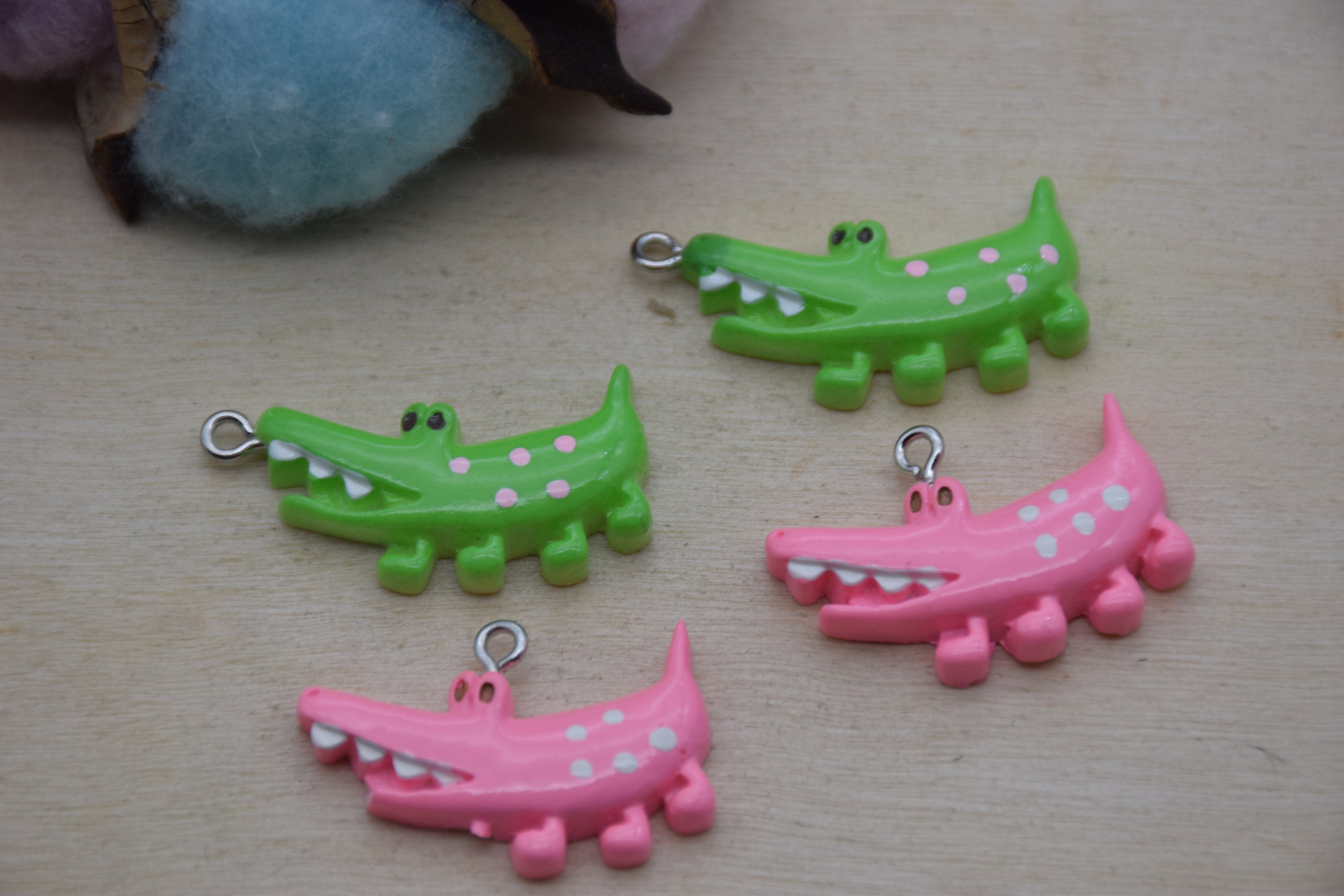 10 Resin Adorable Crocodile Animal Charms Earring Necklace | Etsy