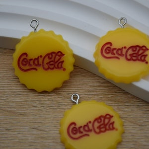 10 Resin Adorable Coca Cola Cap Charms Earring Necklace Bracelet Bead ...