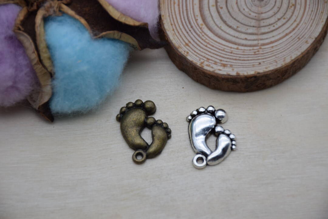 Metal Foot Pendant,footprint Charm for Jewelry Making,diy Craft ...