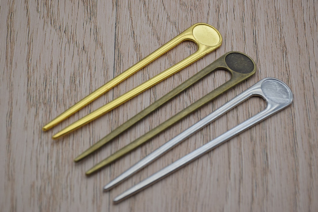 2 Metal Hair Sticks,simple Hair Sticks,patten Hair Pins,pattened Hair ...