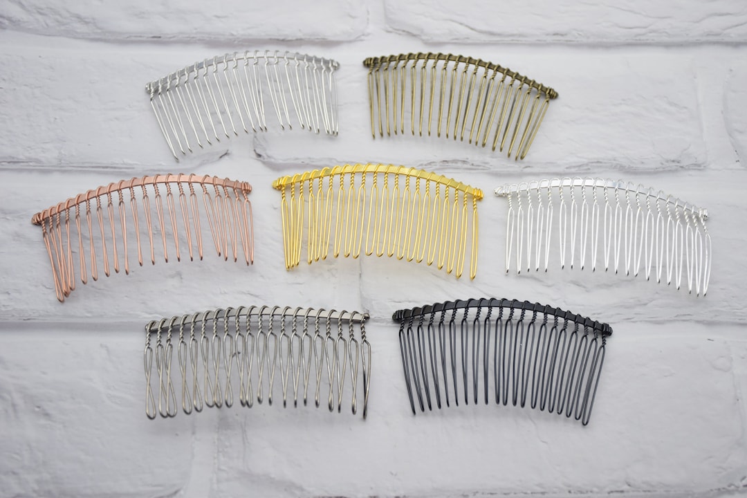 10 Metal Hair Combs,wire Combs,wedding Bridal Combs,hair Accessory,head ...