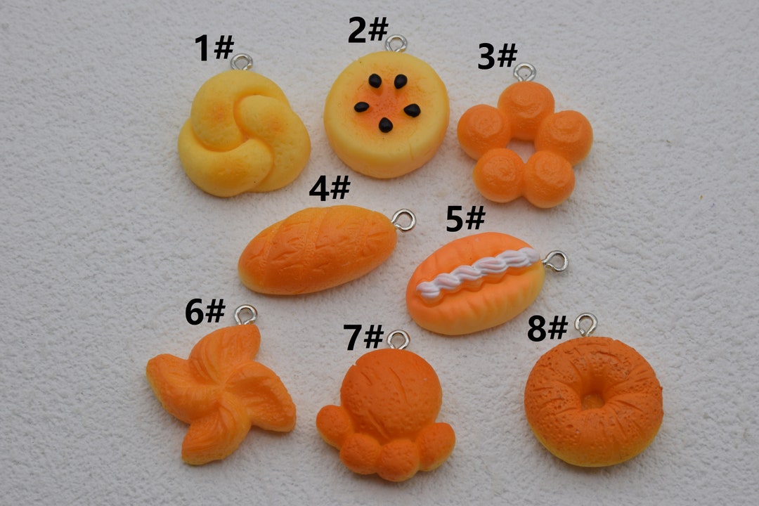 10 Resin Adorable Cream Bread Food Dessert Charms Earring Necklace ...
