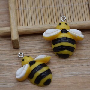 10 Bee With Eyehook,insect Bug Resin Slime Cabochons,kawaii Charms ...