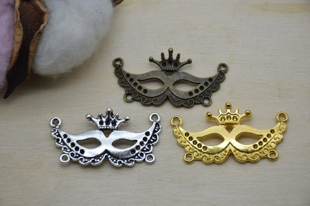 8 Pieces 40mmx21mm Metal Mask Charm/pendant for Jewelry Crafts - Etsy