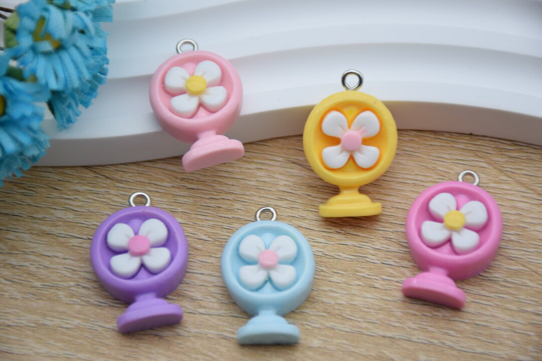 10 Resin Adorable Electric Fan Charms Earring Necklace Bracelet Bead ...