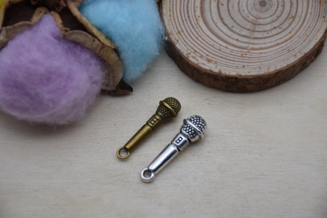 Metal Microphone Pendant,charm for Jewelry Making,diy Craft Supplies ...