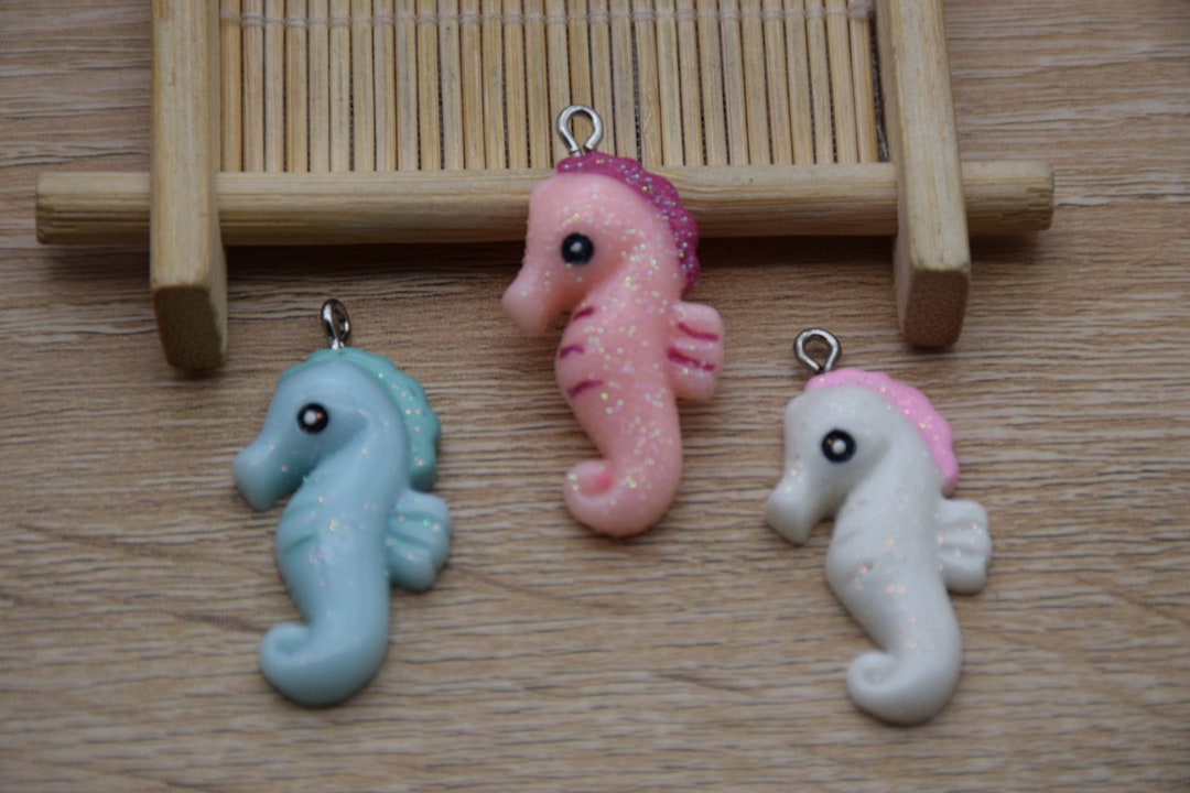 10 Resin Adorable Hippocampus Charms Earring Necklace Bracelet Bead ...