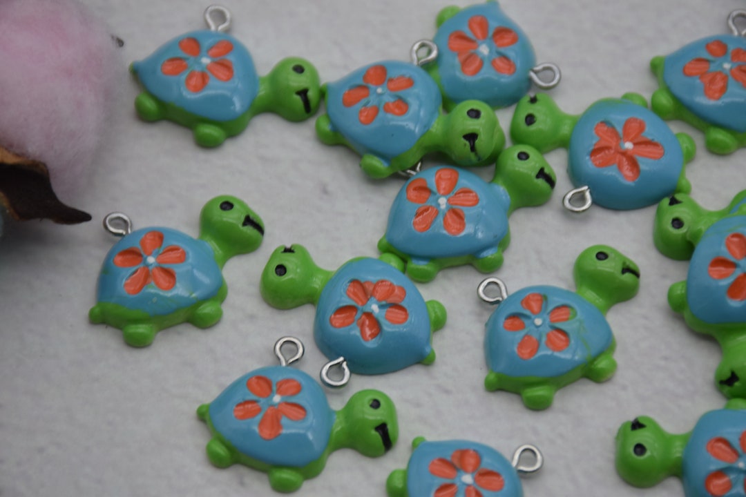10 Tortoise With Eyehook,turtle Animal Resin Slime Cabochons,kawaii ...