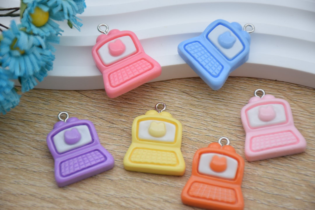 10 Resin Adorable Laptop Computer Charms Earring Necklace Bracelet Bead ...