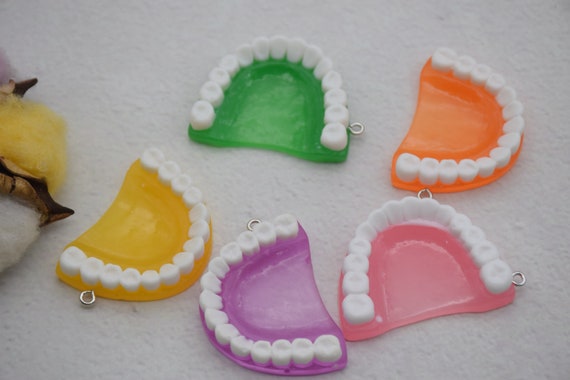 5 Teeth With Eyehookfalse Tooth Slime Cabochonskawaii Charms - Etsy