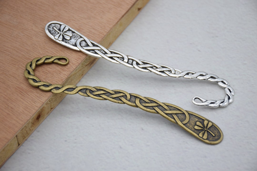 2 Metal Twisted Coil Bookmarks,metal Flower Bookmarks,readers Gift,book ...