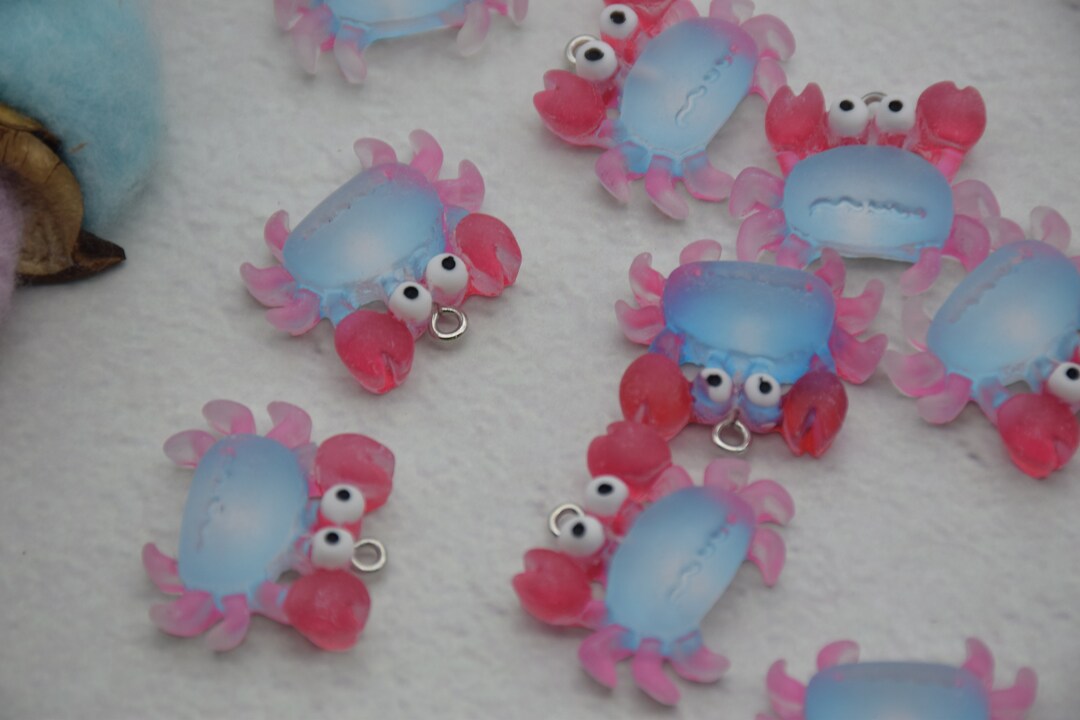 10 Crab With Eyehook,ocean Life Animal Resin Slime Cabochons,kawaii ...