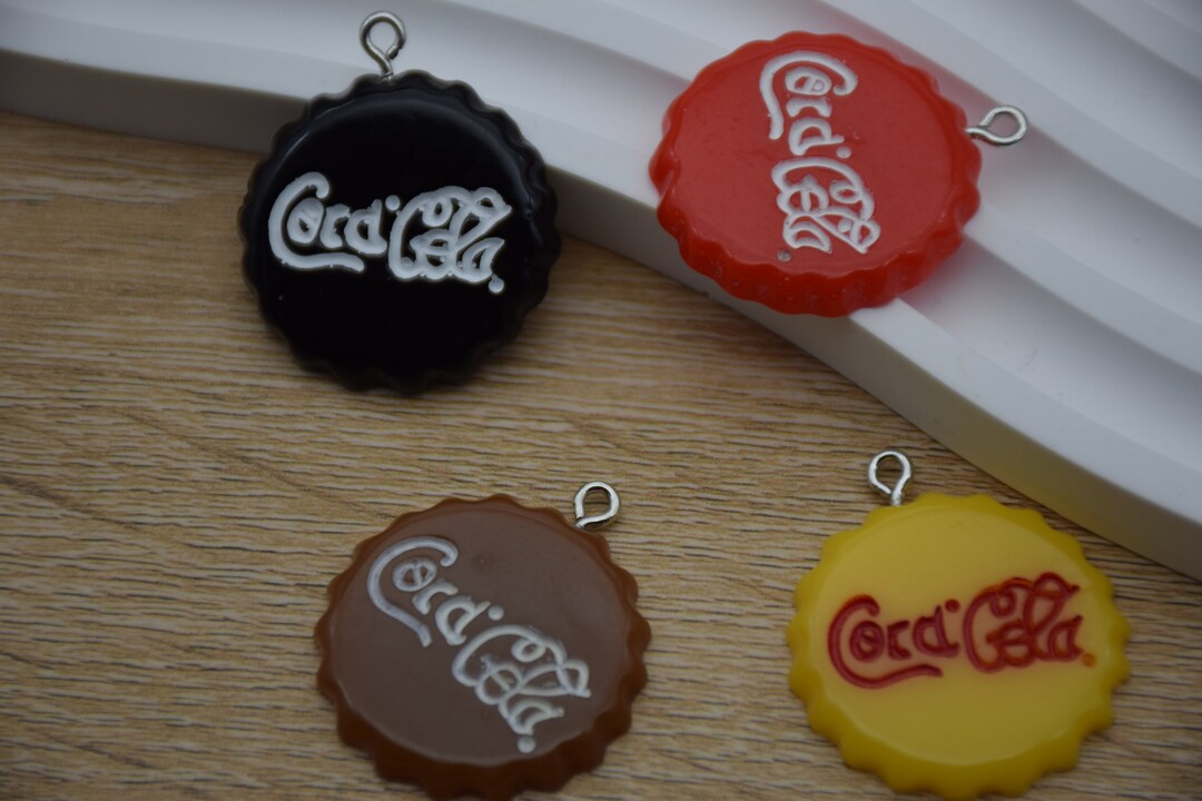 10 Resin Adorable Coca Cola Cap Charms Earring Necklace Bracelet Bead ...