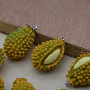 10 Resin Adorable Durian Fruit Charms Earring Necklace Bracelet Bead ...