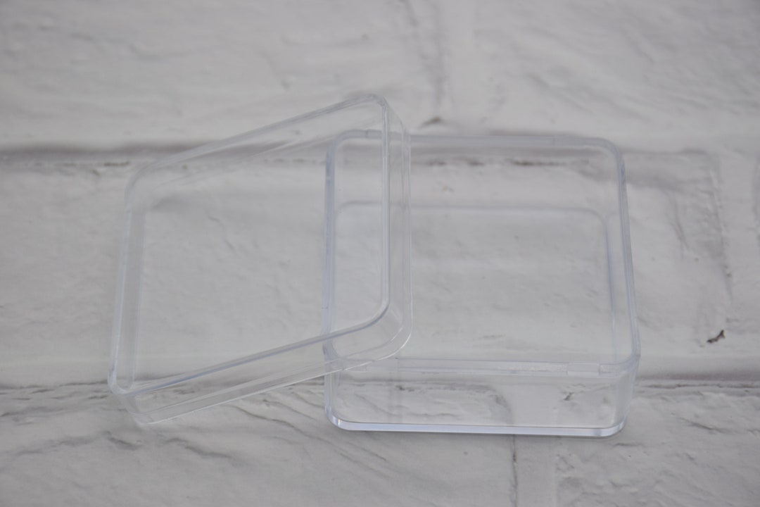 2pcs Square Clear Plastic Box,transparent Box,container Box,lid Box ...