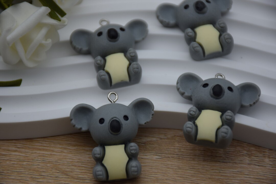 10 Resin Adorable Koala Animal Charms Earring Necklace Bracelet Bead ...