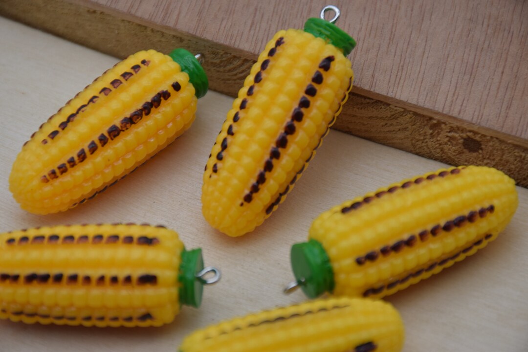 10 Resin Adorable Corn Maize Charms Earring Necklace Bracelet Bead ...