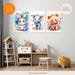 Kids Watercolor Animals Wall Art Set - Etsy