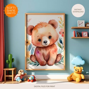 Kids Watercolor Animals Wall Art Set - Etsy