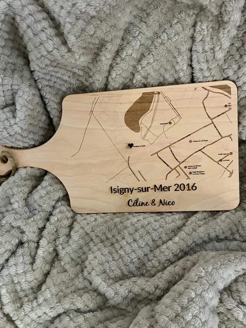 Personalized "meeting Place Map" Cutting Board – Engraved With Map ...