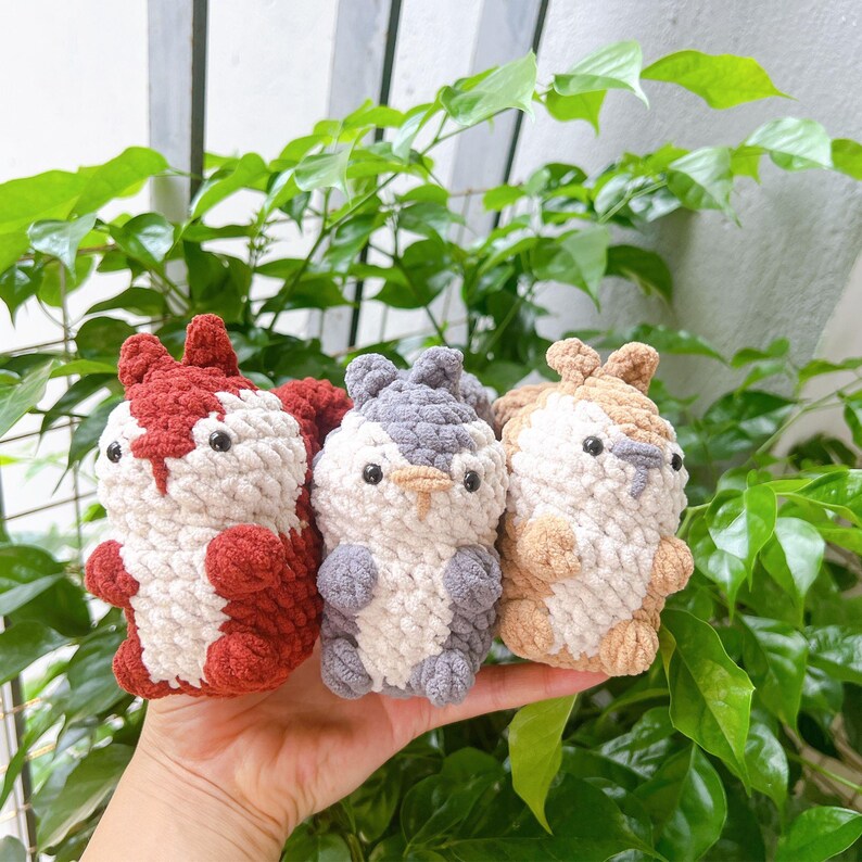 No-sew Tiny Chipmunk Crochet Pattern PDF – Cute Chubby Amigurumi Forest ...