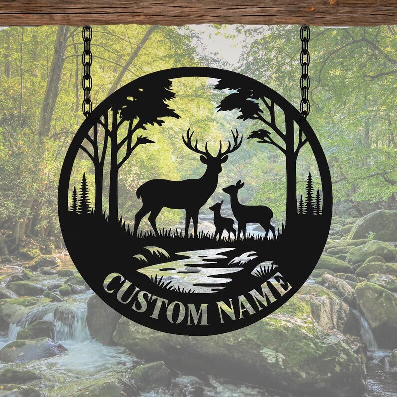 Custom Metal Deer Sign, Rustic Cabin Sign, Lodge Decor, Cottage Wall ...