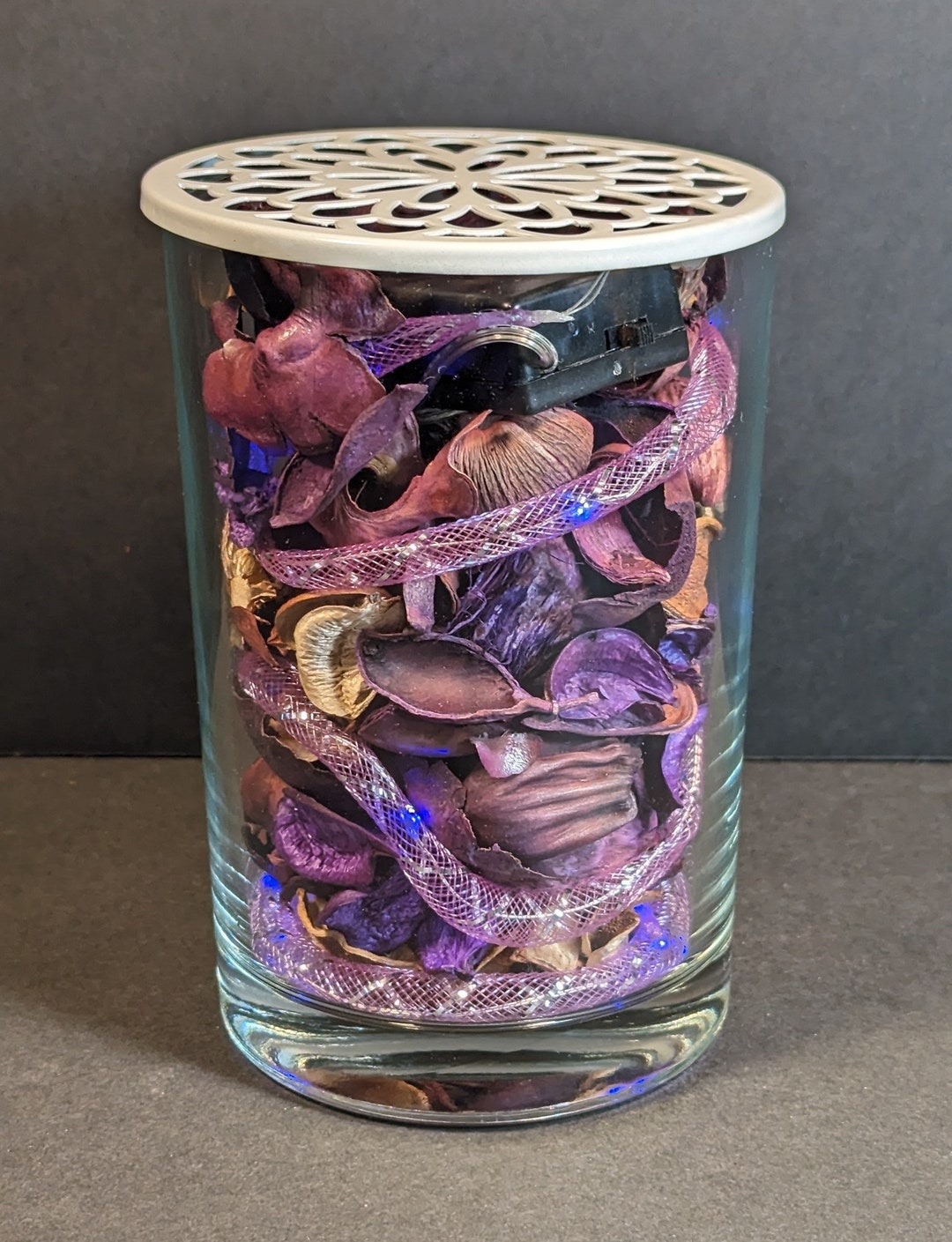 Glass Jar of Purple Potpourri With Purple Rope Light - Etsy