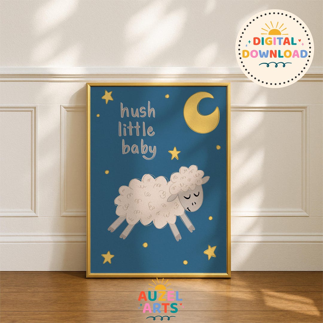 Sheep Nursery Print: Hush Little Baby Wall Art (digital Download) - Etsy