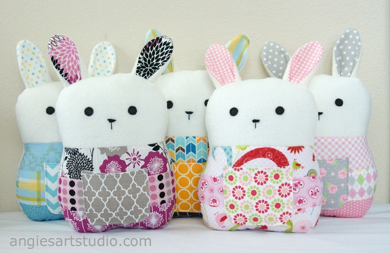 Patchwork Bunny, Tooth Fairy Pillow, Rabbit Plush, Stuffed Toy, Unisex ...