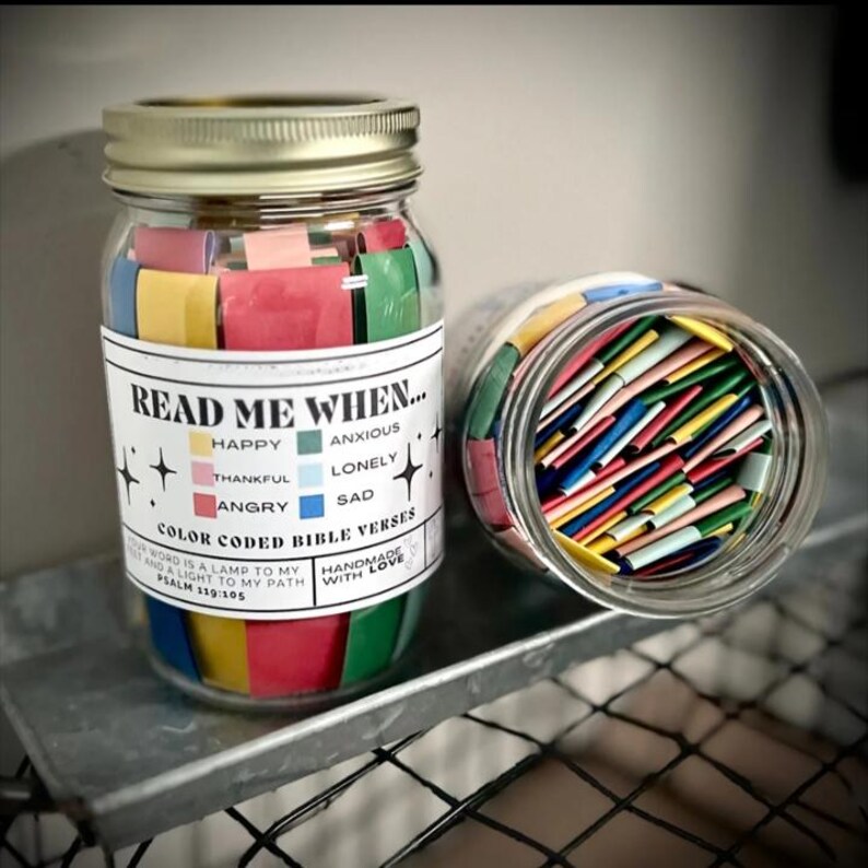 Handmade Bible Verses Jar 67 Color-coded Bible Verse Jar Crafts About ...