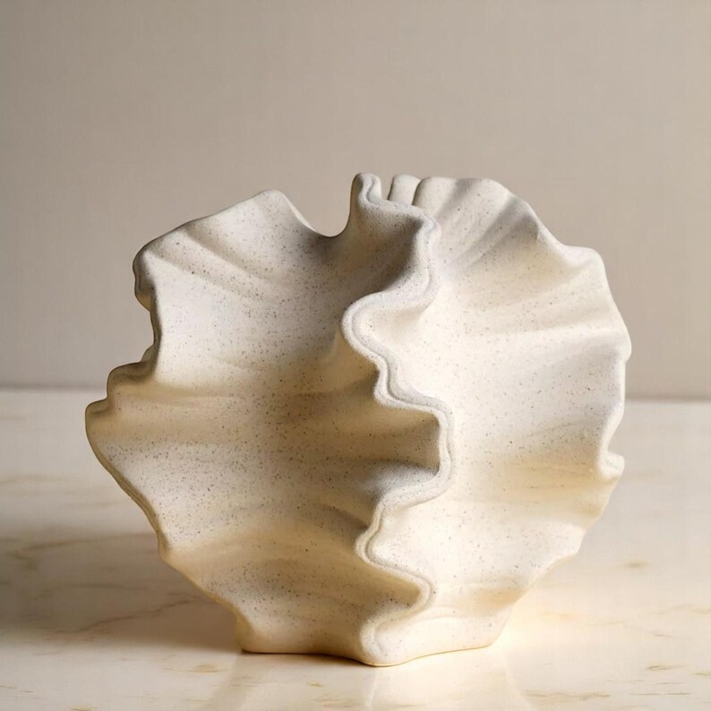 Ceramic Coral Vase, Coastal Home Decor, Textured Ocean-inspired Pottery ...