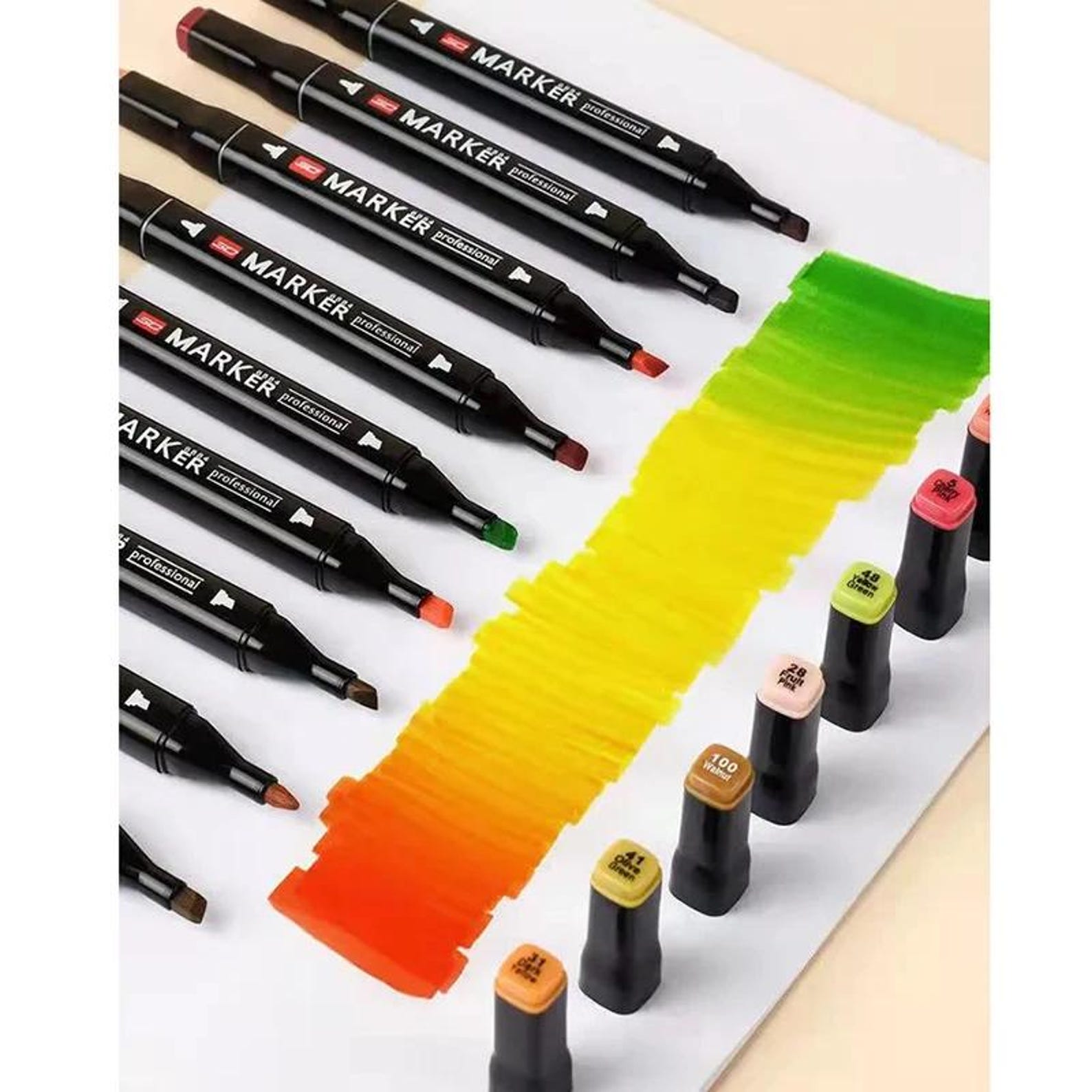 Dual Tip Art Marker Set: Sketch, Manga, Graffiti - 24-80 Colors - Etsy