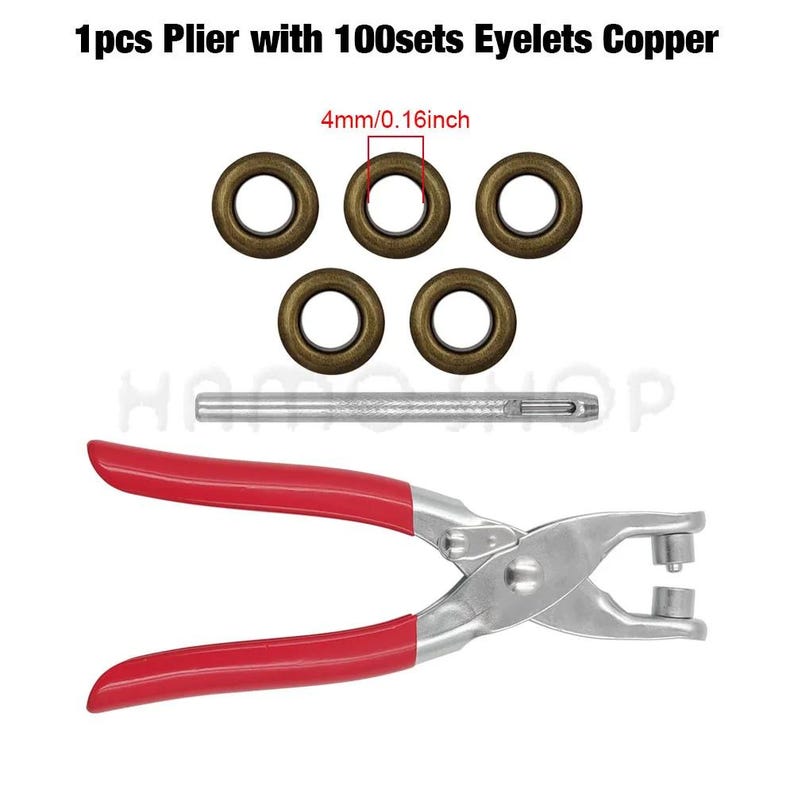 Grommet Eyelet Plier Set: Hole Punch Tool Kit With 100 Metal Eyelets - Etsy